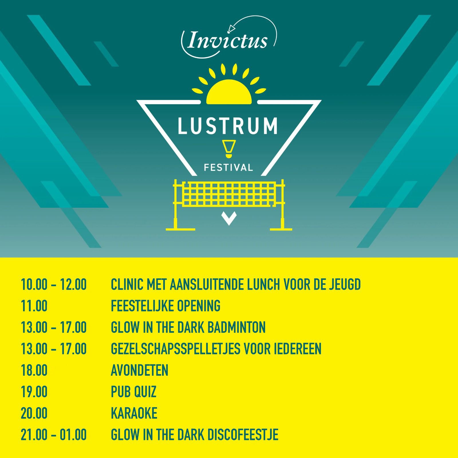 Lustrum programma compleet, je kunt je nog opgeven! - B.C. Invictus